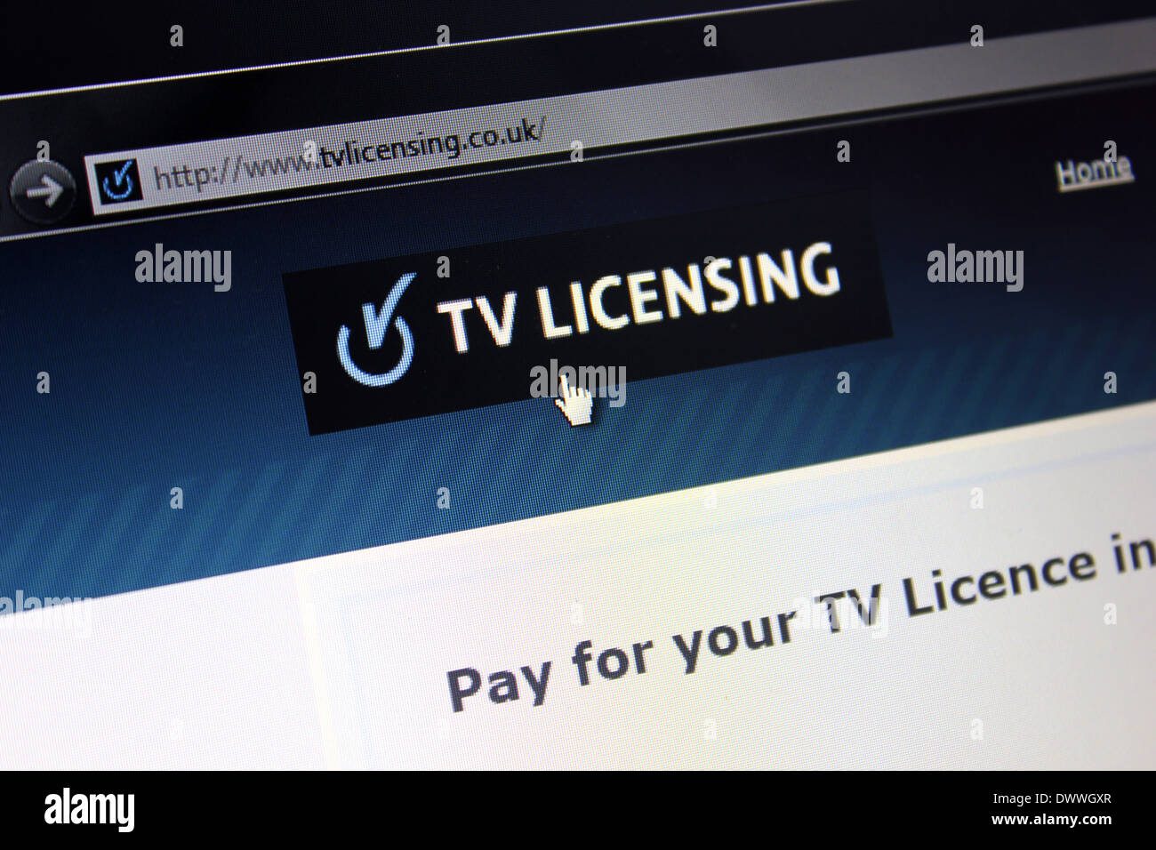 TV licensing website Stock Photo - Alamy