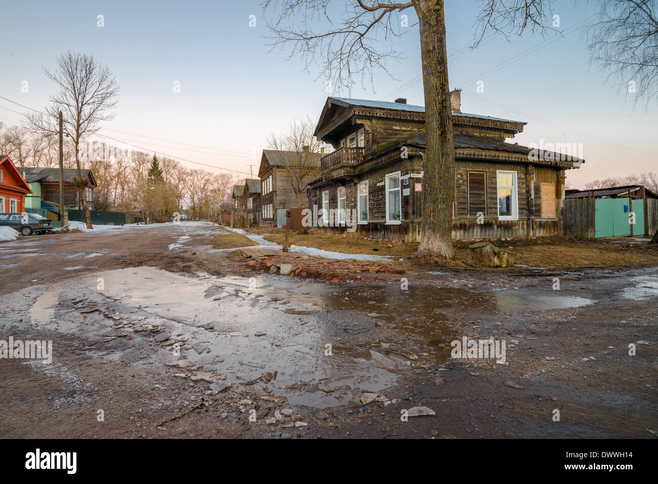 Vyshniy Volochok town in central Russia. Street view Stock Photo - Alamy