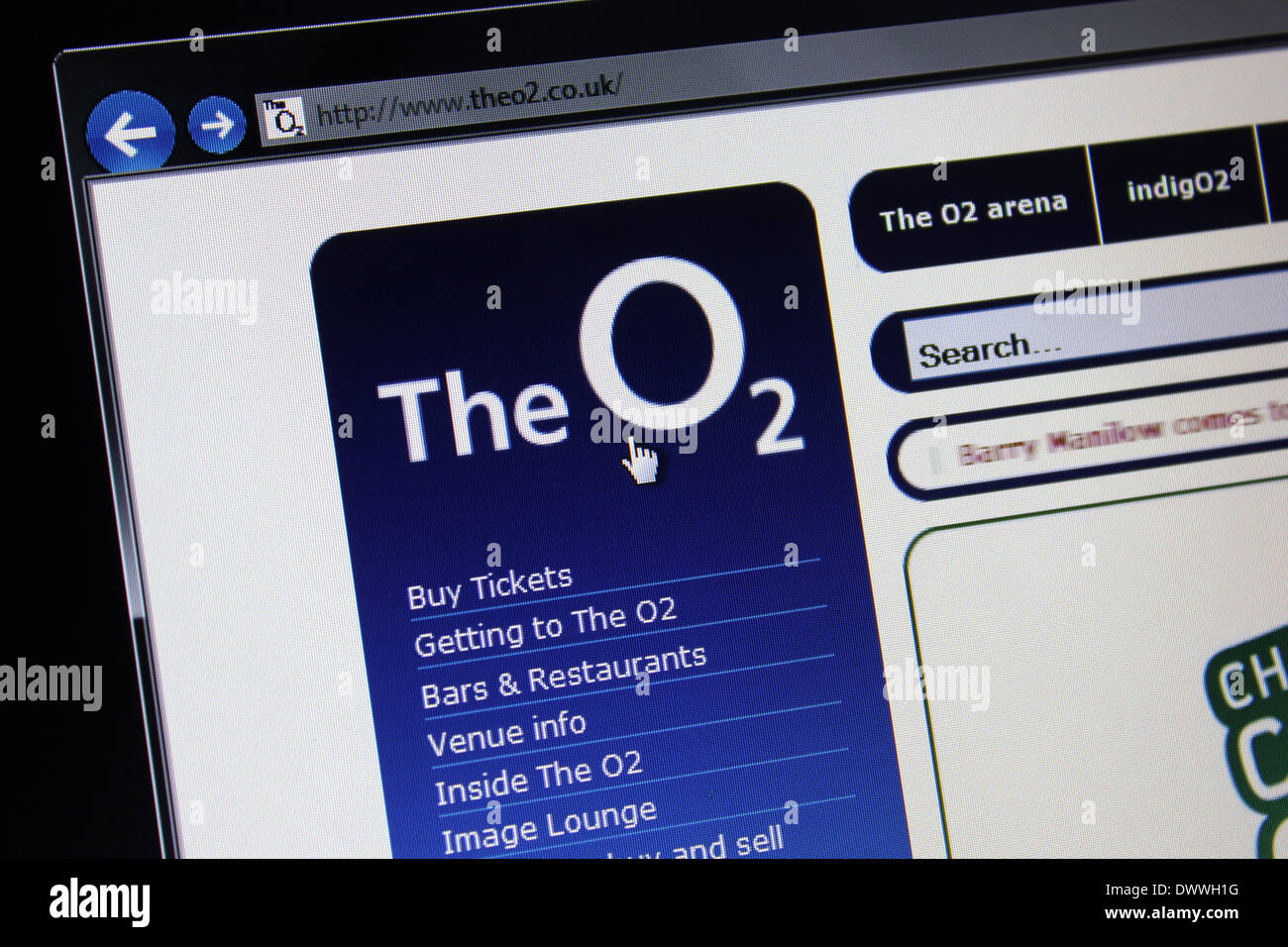 The O2 website Stock Photo - Alamy