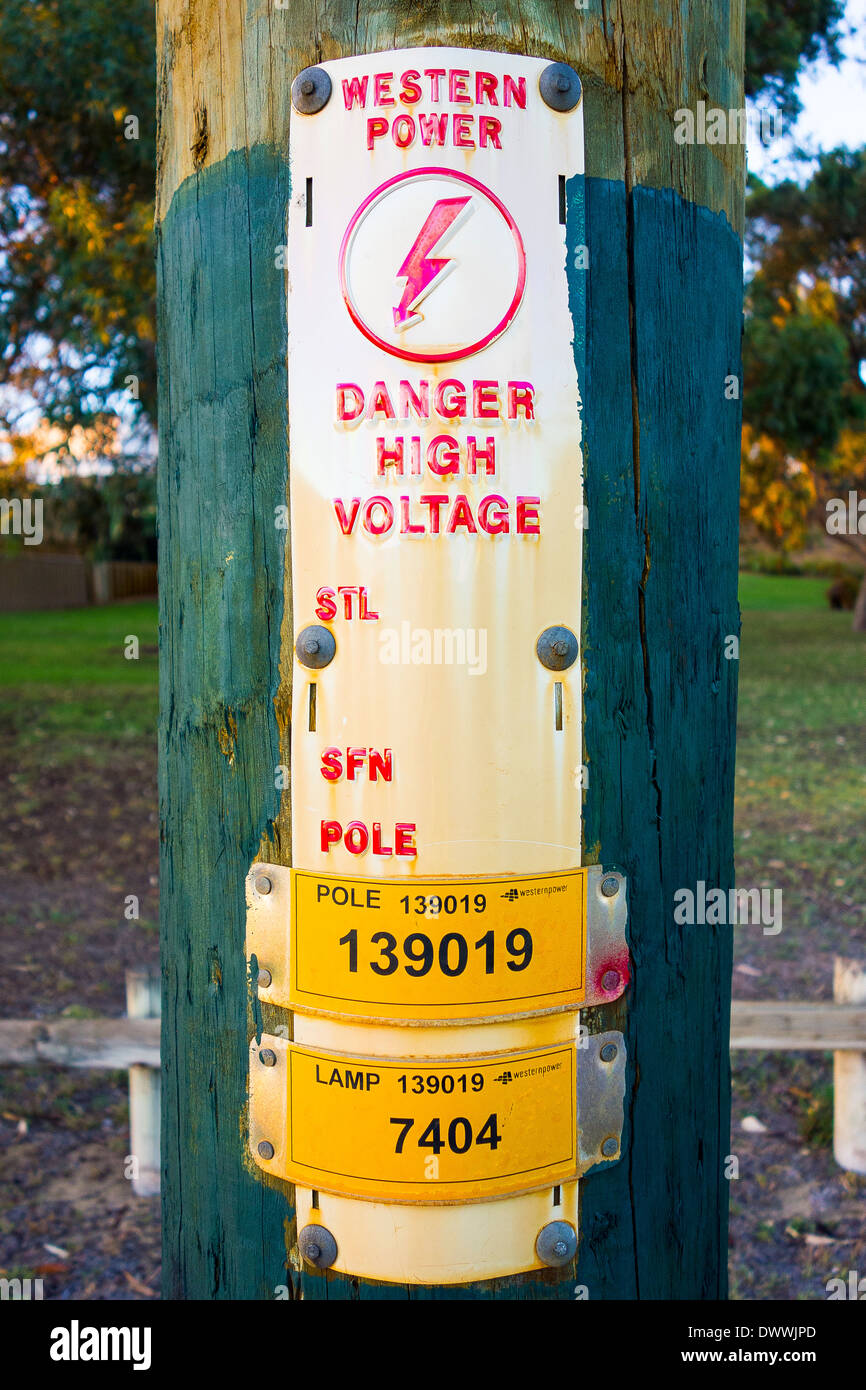 Danger Sign for Electricity Stock Photo - Alamy