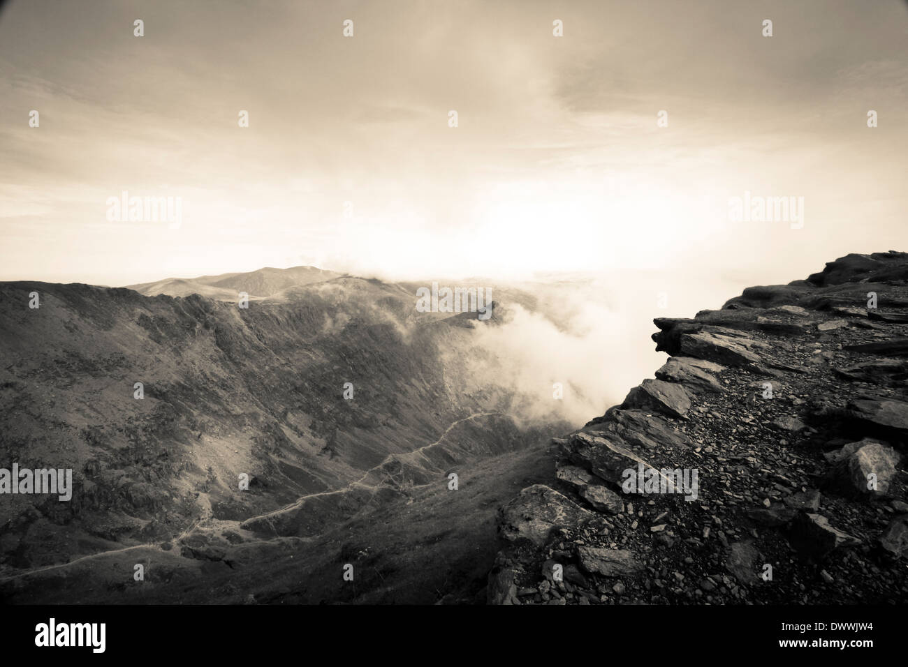 View from summit of Snowdon across Rhinogs Stock Photo - Alamy