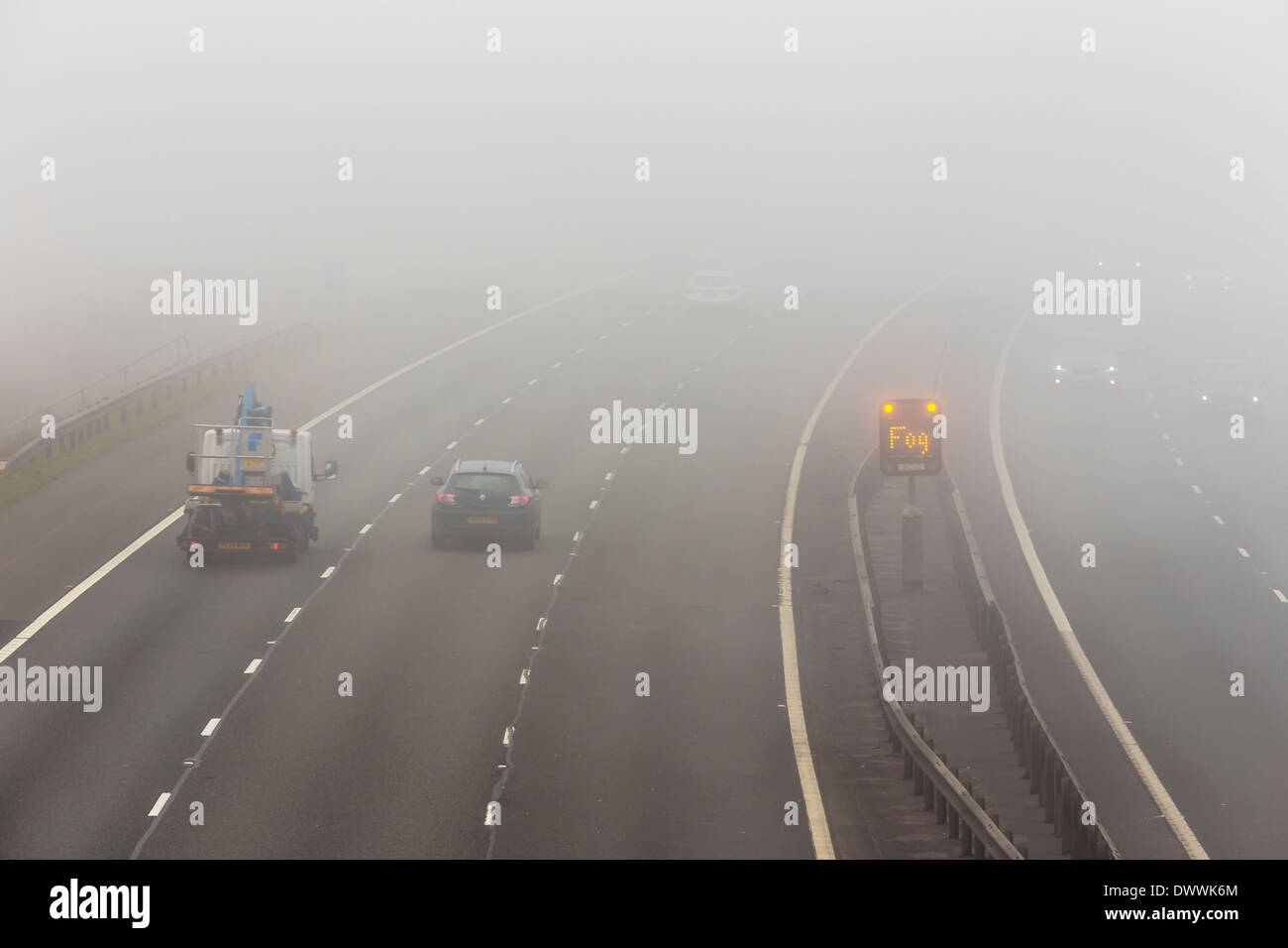 Motorway fog sign hi-res stock photography and images - Alamy