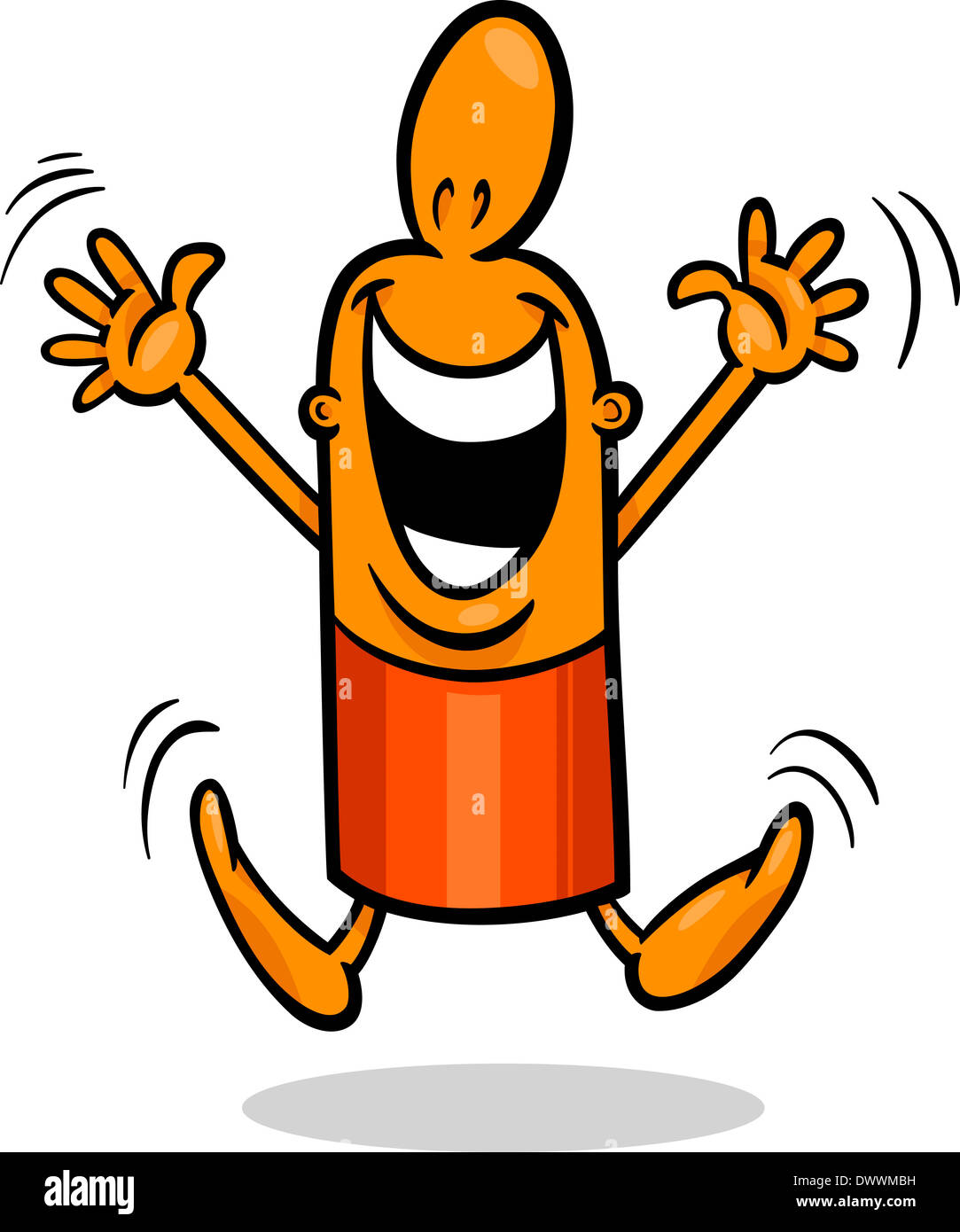 Cartoon Illustration of Happy or Excited Funny Guy Character Stock ...