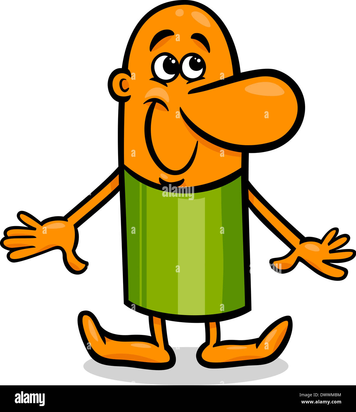 Cartoon Illustration of Happy or Glad Funny Guy Character Stock Photo ...