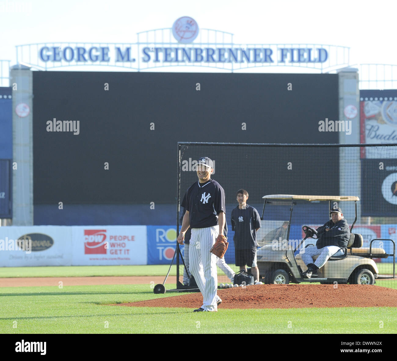 Tampa, Florida, USA. 11th Mar, 2014. (L-R) Masahiro Tanaka (Yankees ...