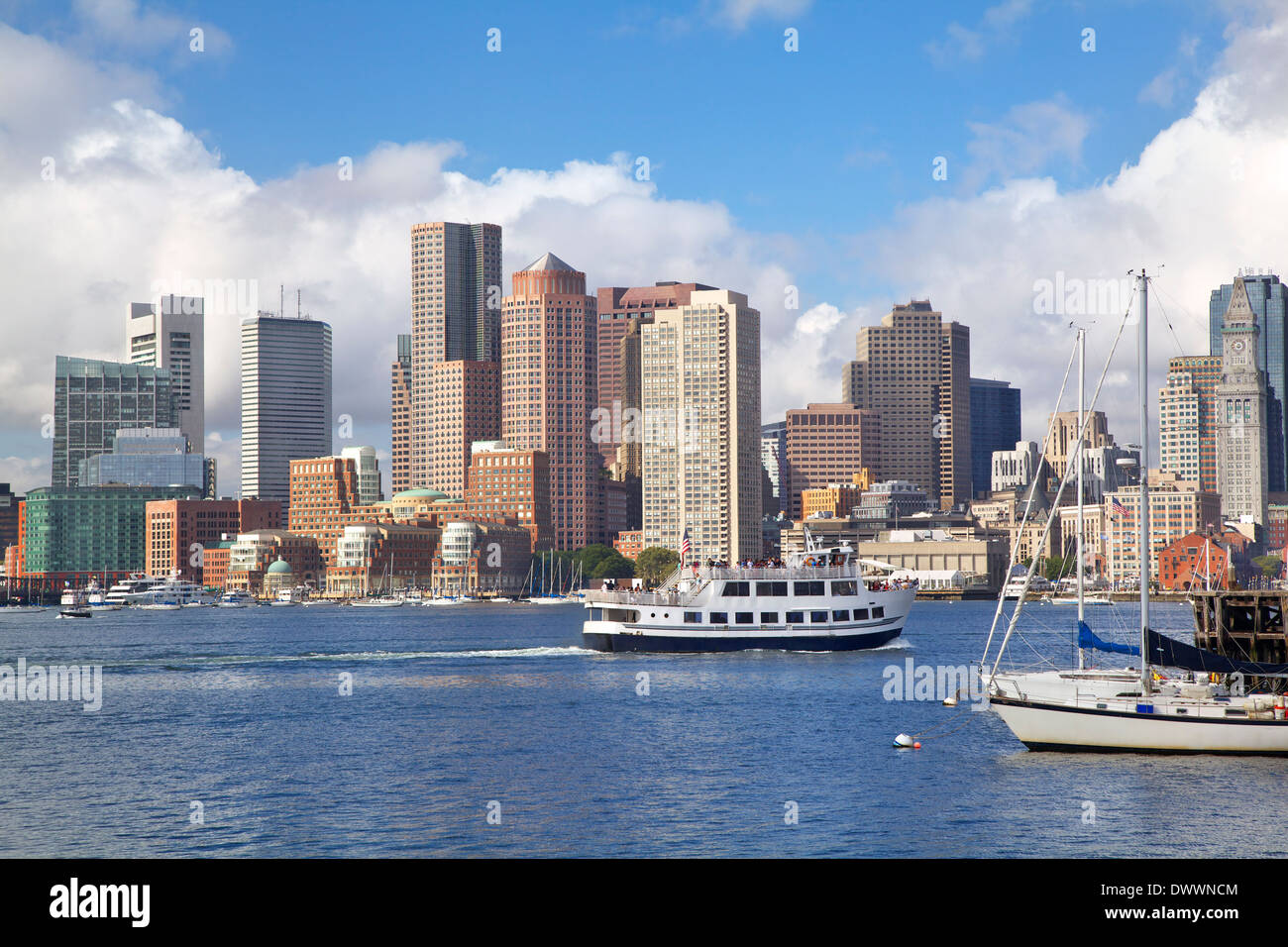 Boston skyline, Atlantic Ocean Stock Photo - Alamy