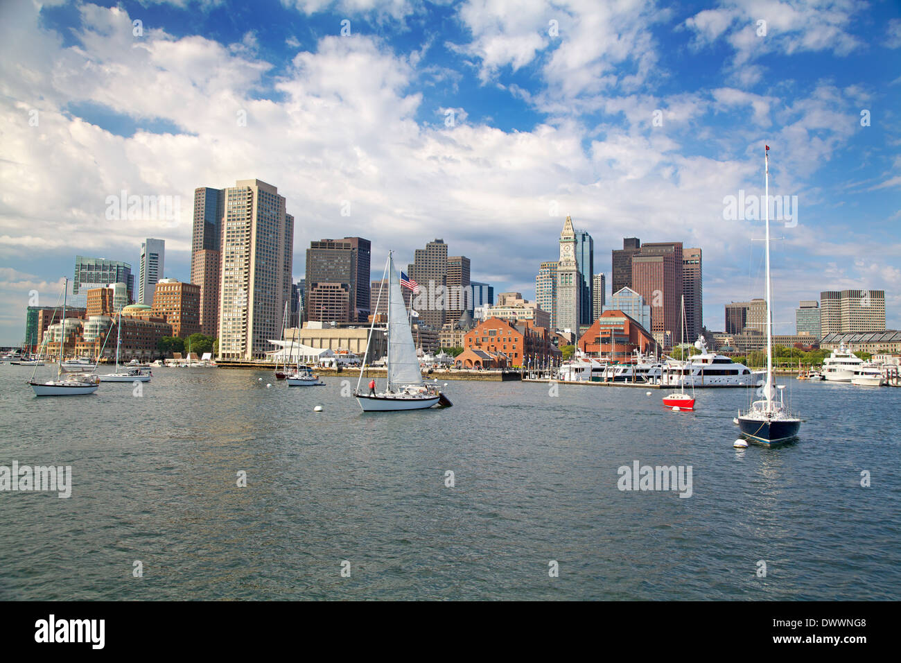 Boston skyline, Atlantic Ocean Stock Photo - Alamy
