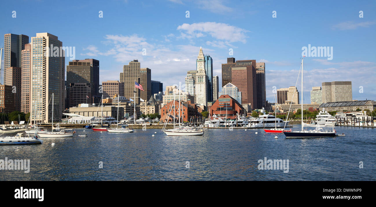 Boston skyline, Atlantic Ocean Stock Photo - Alamy