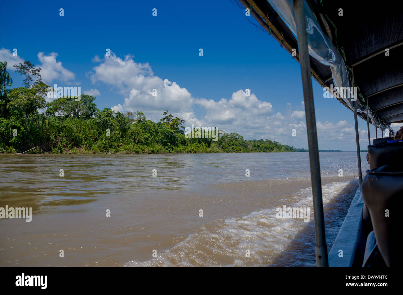 Boating on the Rio Napo River, Ecuadorian Amazon Stock Photo - Alamy