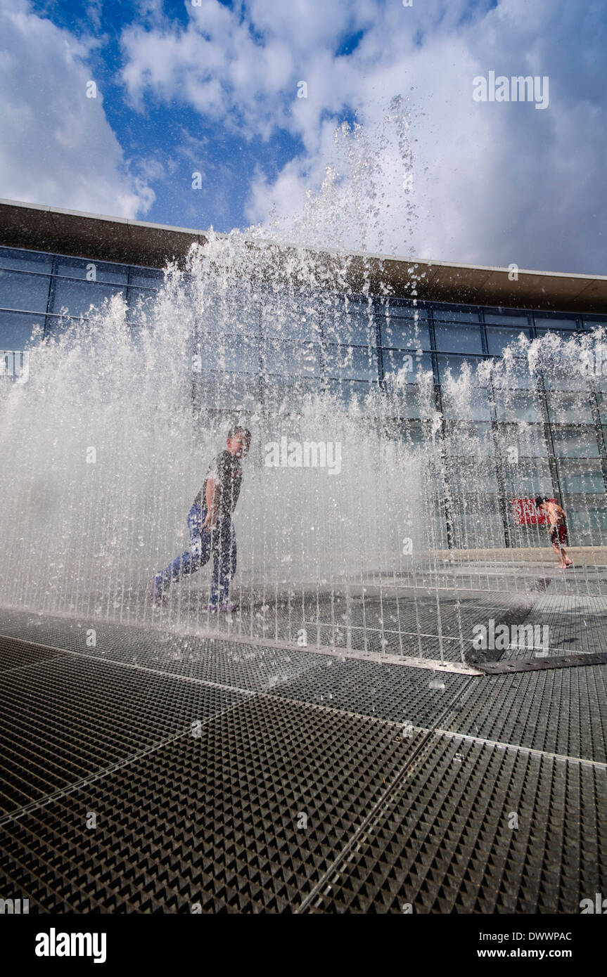 Germany, Bavaria, Nuremberg, Hexagonal Water Pavilion age 2007 artist ...