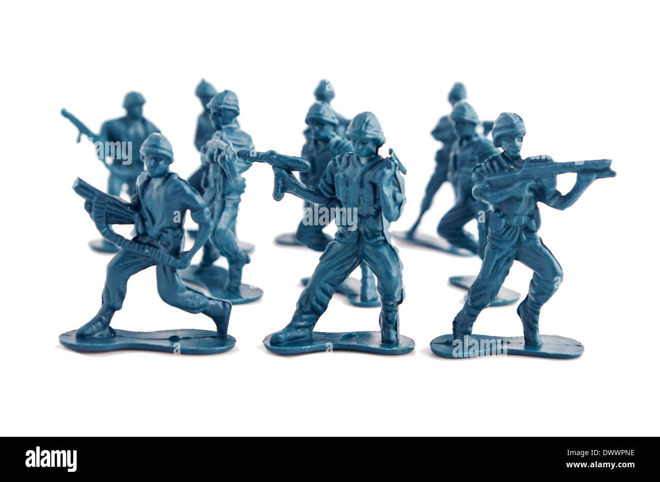 Blue army toy soldiers Stock Photo - Alamy