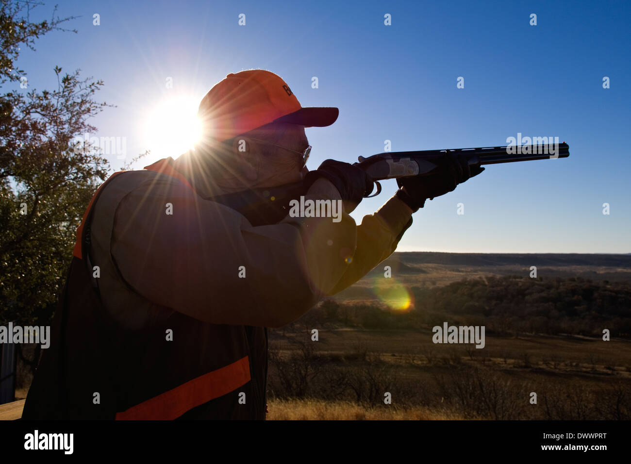 Upland Bird Hunter Shooting Over and Under Shotgun at Greystone Castle ...