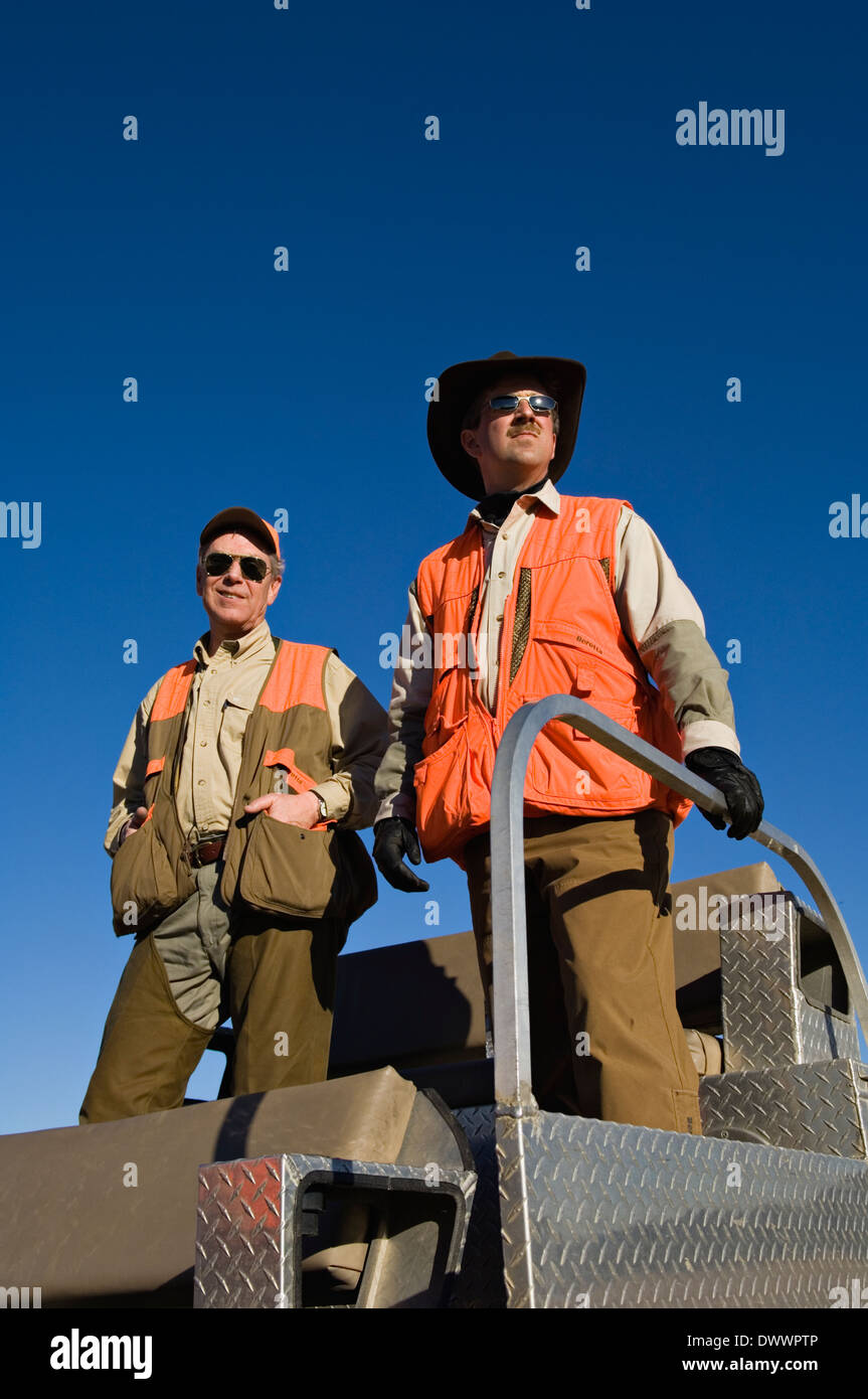 Upland Bird Hunters Standing on Hunting Rig at Greystone Castle near ...