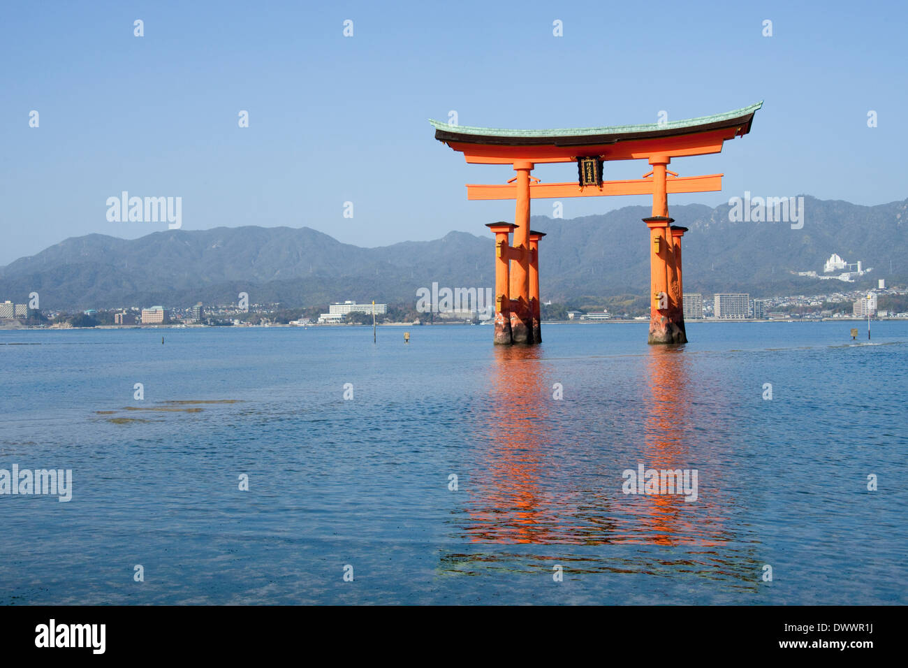 Torii gate of Itsukushima Shrine, Hiroshima Prefecture, Japan Stock ...