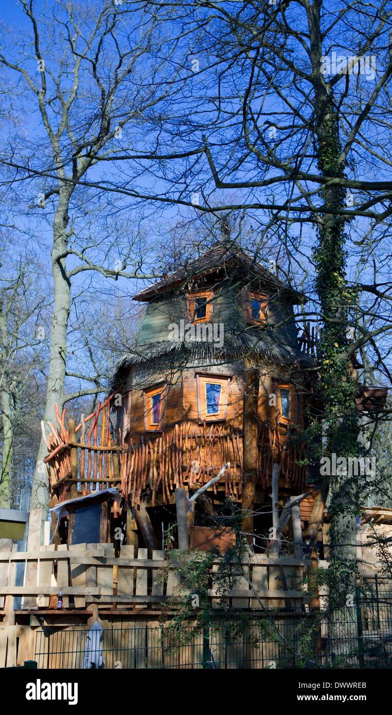Schwerin, Germany. 12th Mar, 2014. A tree house in the style of a ...