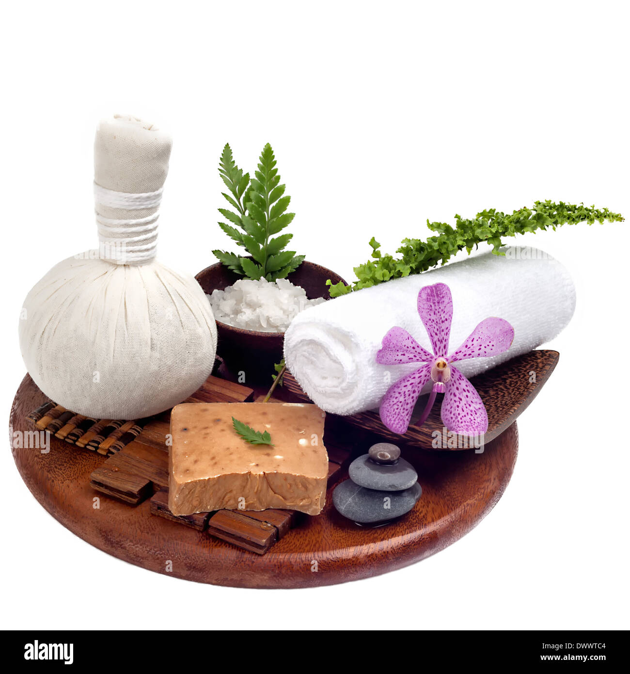 Relaxing spa set on Cut Out Stock Images & Pictures - Alamy