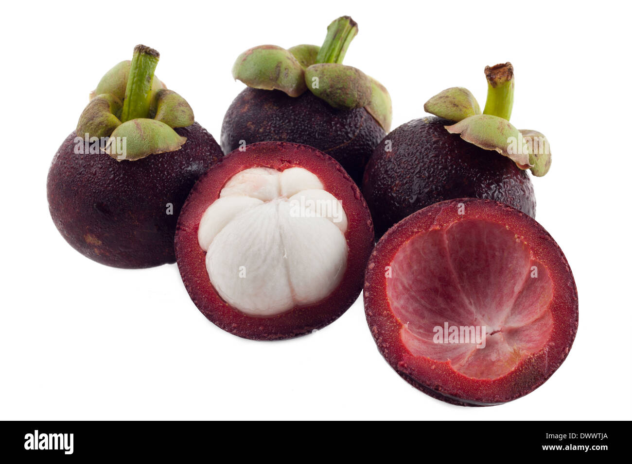 Fresh mangosteen isolated on white background Stock Photo - Alamy