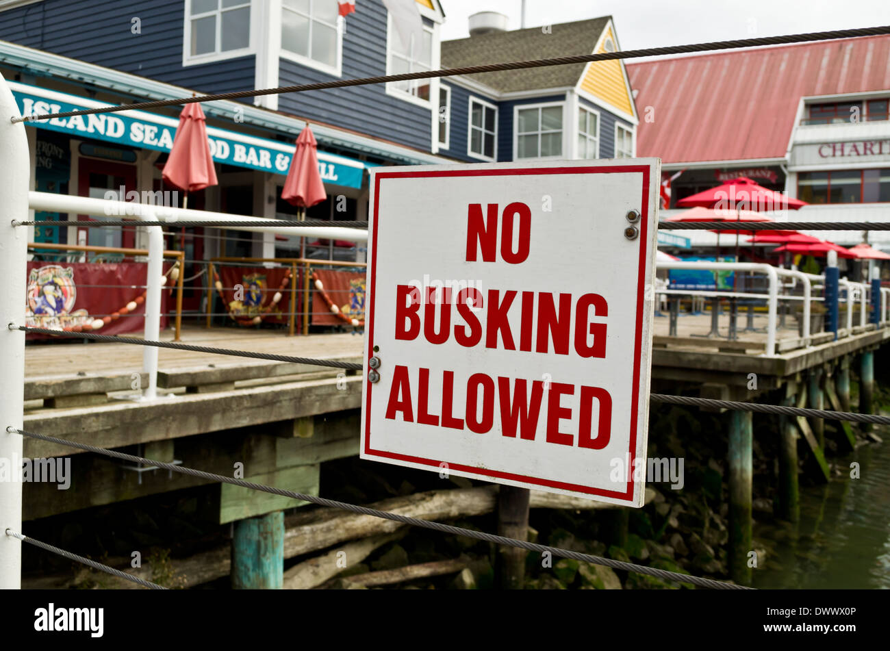 No busking sign hi-res stock photography and images - Alamy