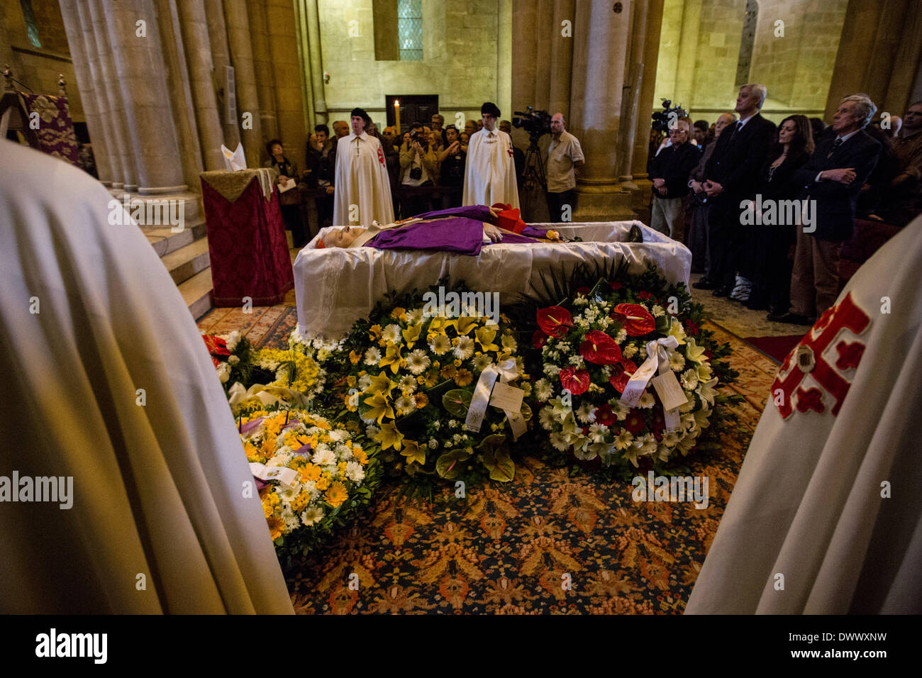 Feb. 18, 2012 - The coffin of Portuguese Cardinal Jose Policarpo during ...