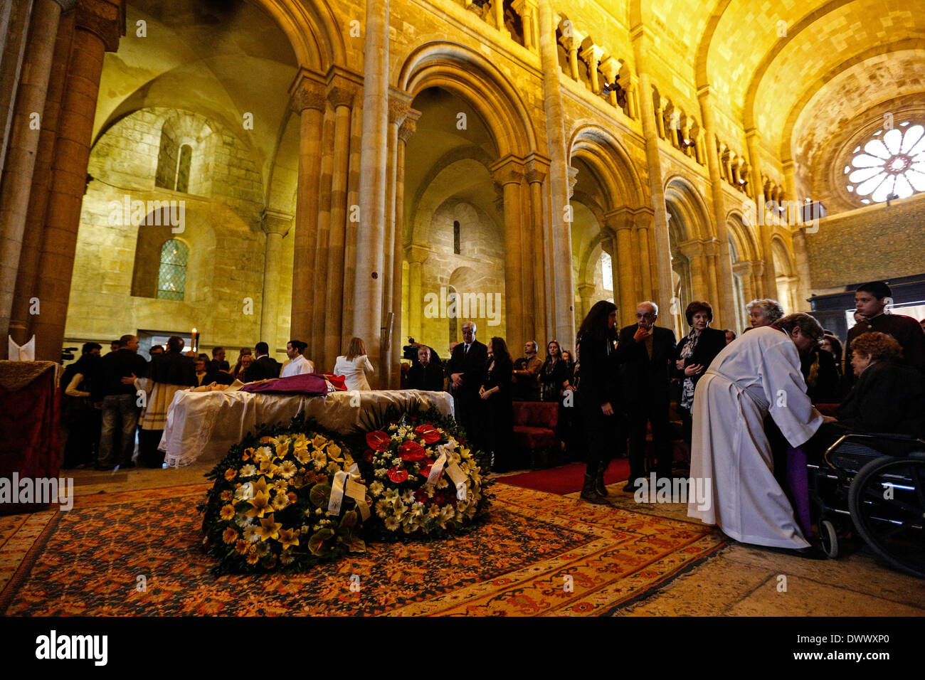 Feb. 18, 2012 - The coffin of Portuguese Cardinal Jose Policarpo during ...