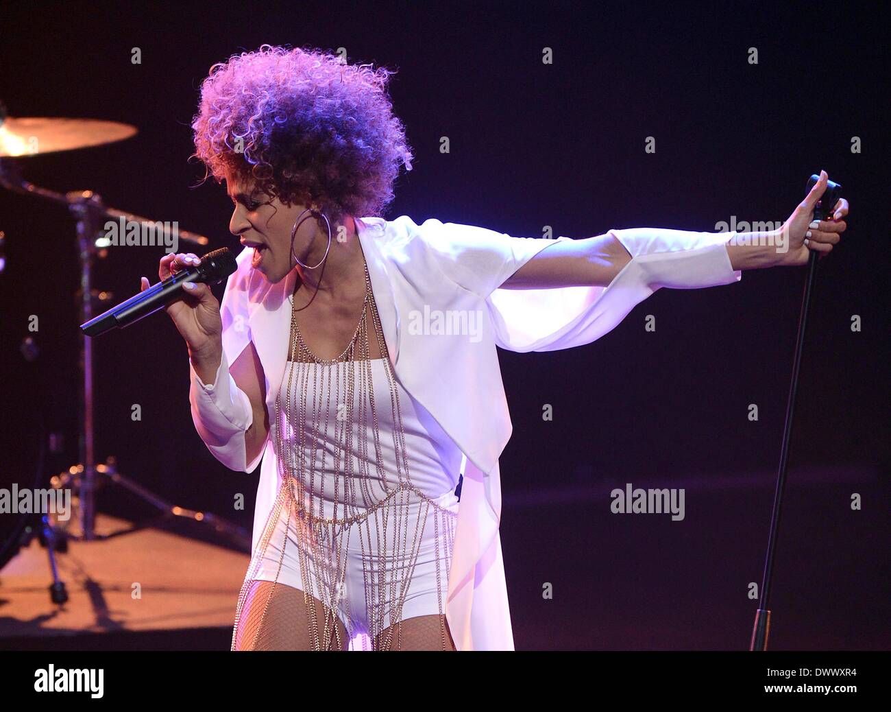 Cologne, Germany. 13th Mar, 2013. Singer Oceana performs during the ...