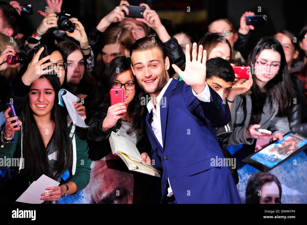 British actor Douglas Booth attend the "Noah" Germany Film Premiere at ...