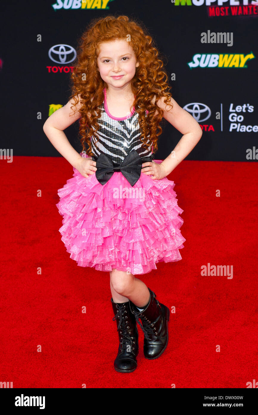 Francesca Capaldi attends the premiere of Disney's 'Muppets Most Wanted ...