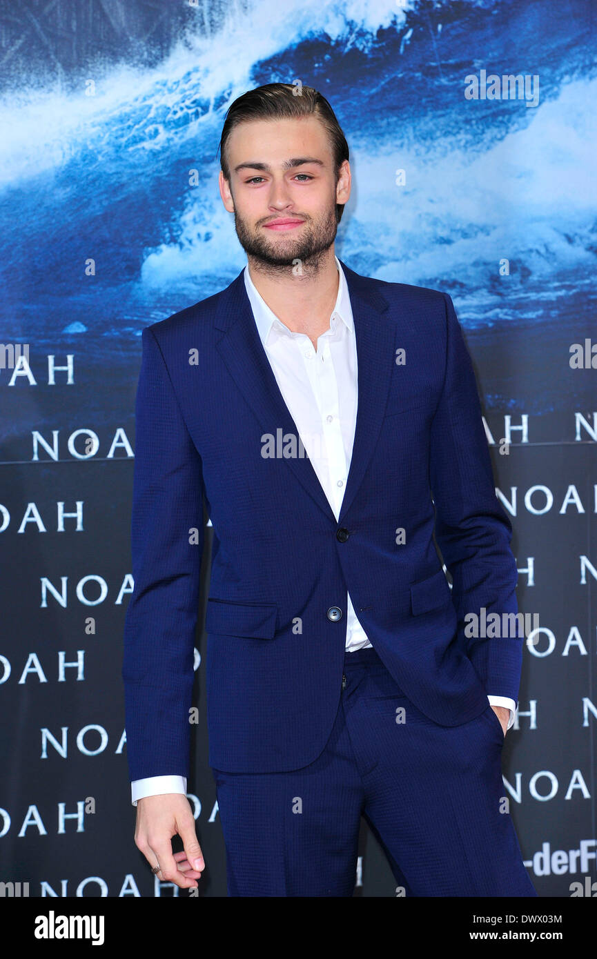 British actor Douglas Booth attend the "Noah" Germany Film Premiere at ...