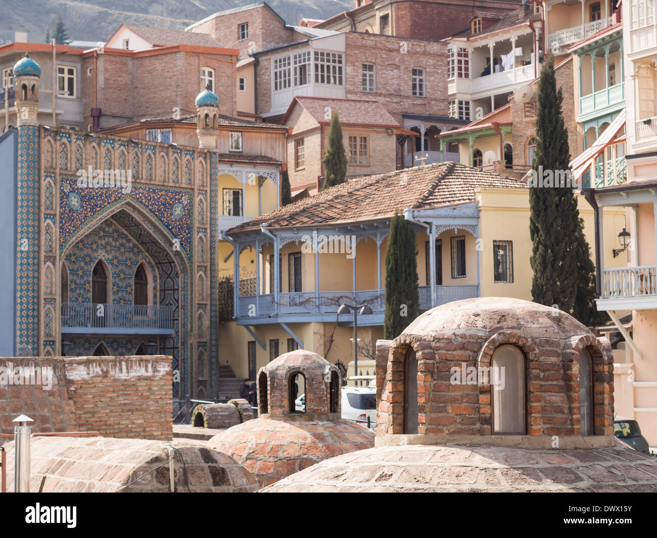 Abanotubani (sulphur baths) and the architecture of the Old Town in ...