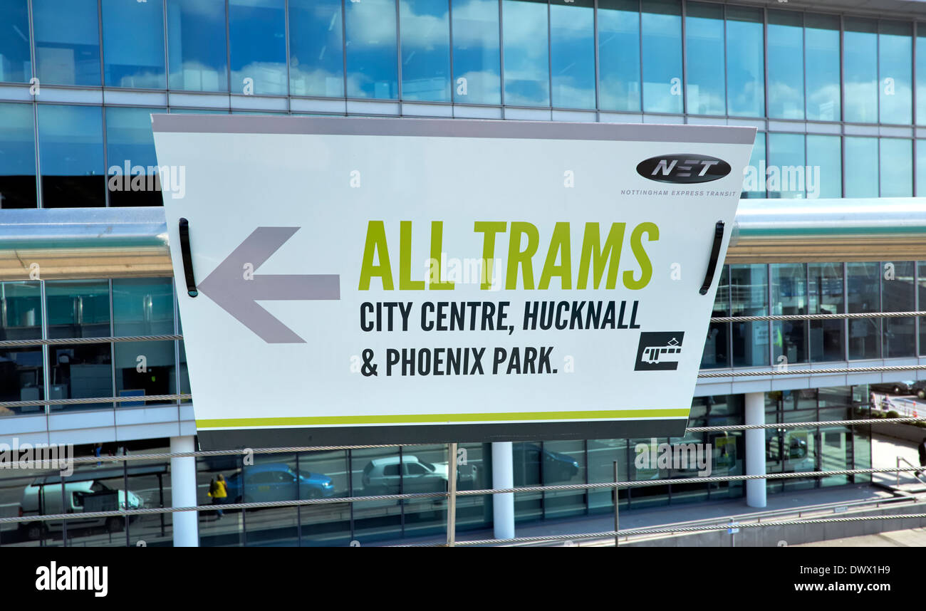 NET Nottingham tram station stop directional sign England UK Stock ...