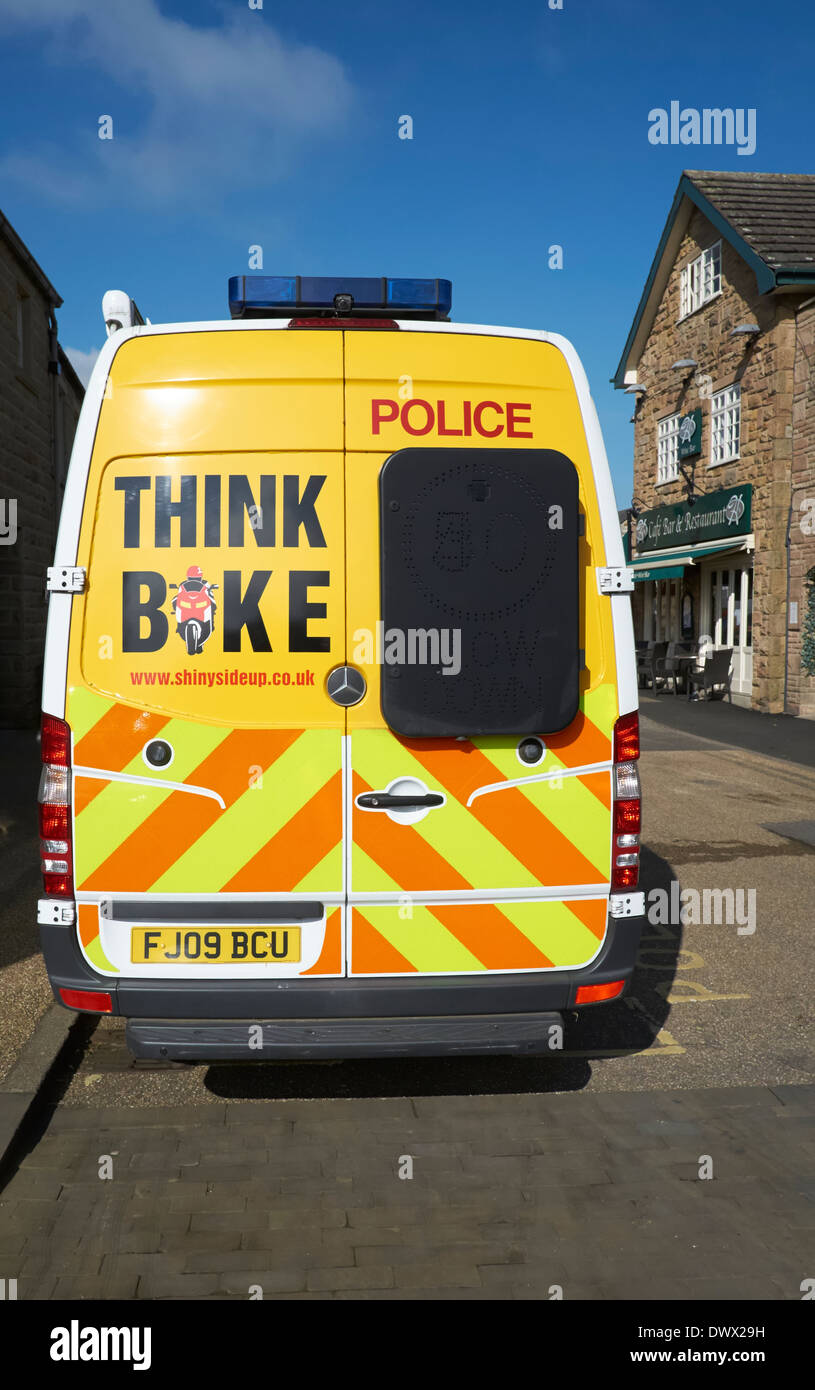 Think Bike on the back of a police van Bakewell Derbyshire England uk ...