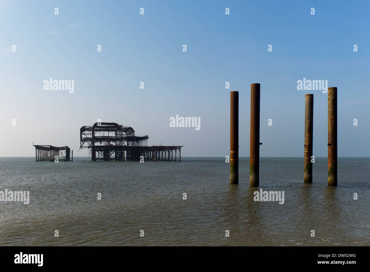 Brighton pier storm hi-res stock photography and images - Alamy