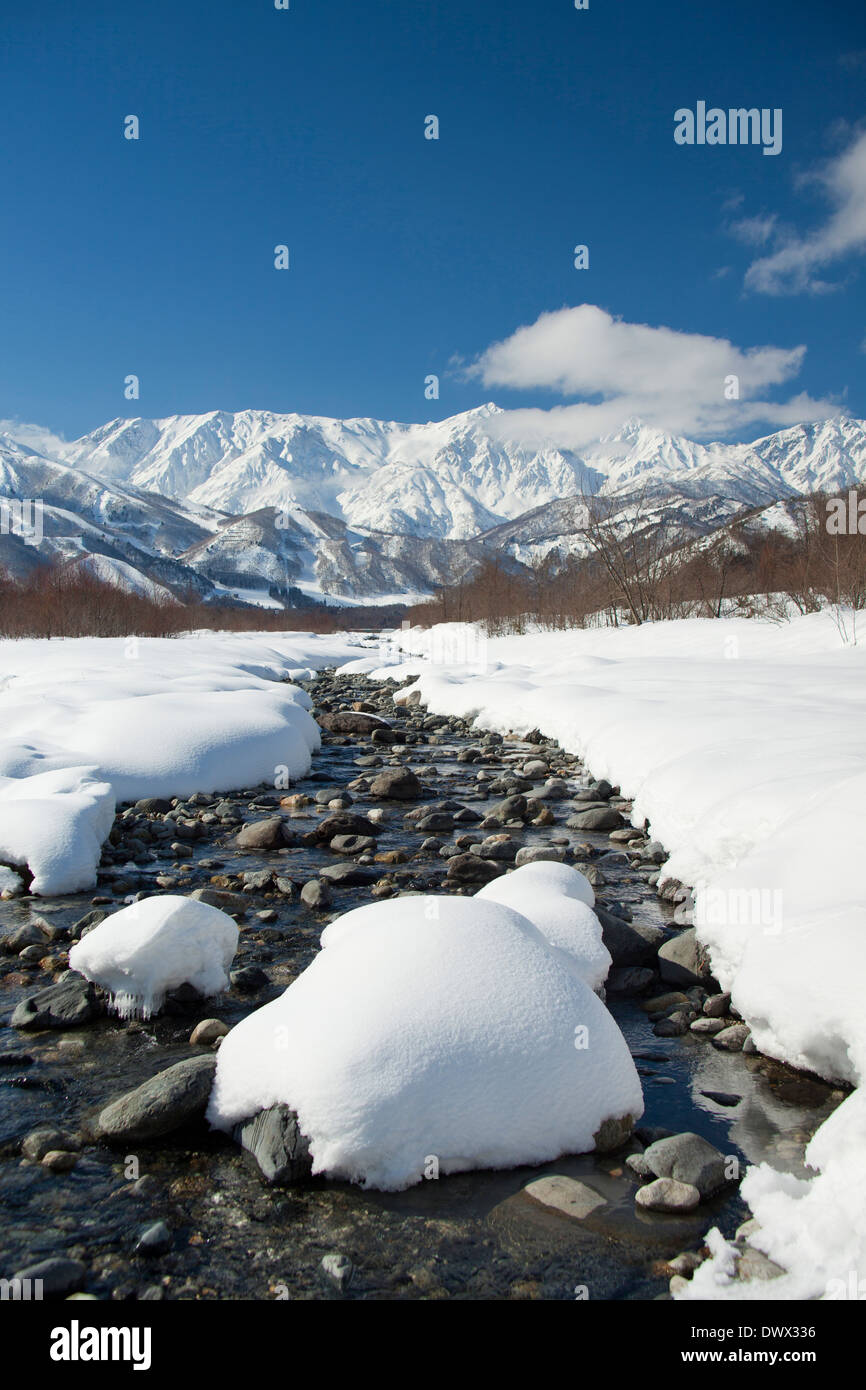 Hakuba Village covered in snow, Nagano, Japan Stock Photo - Alamy