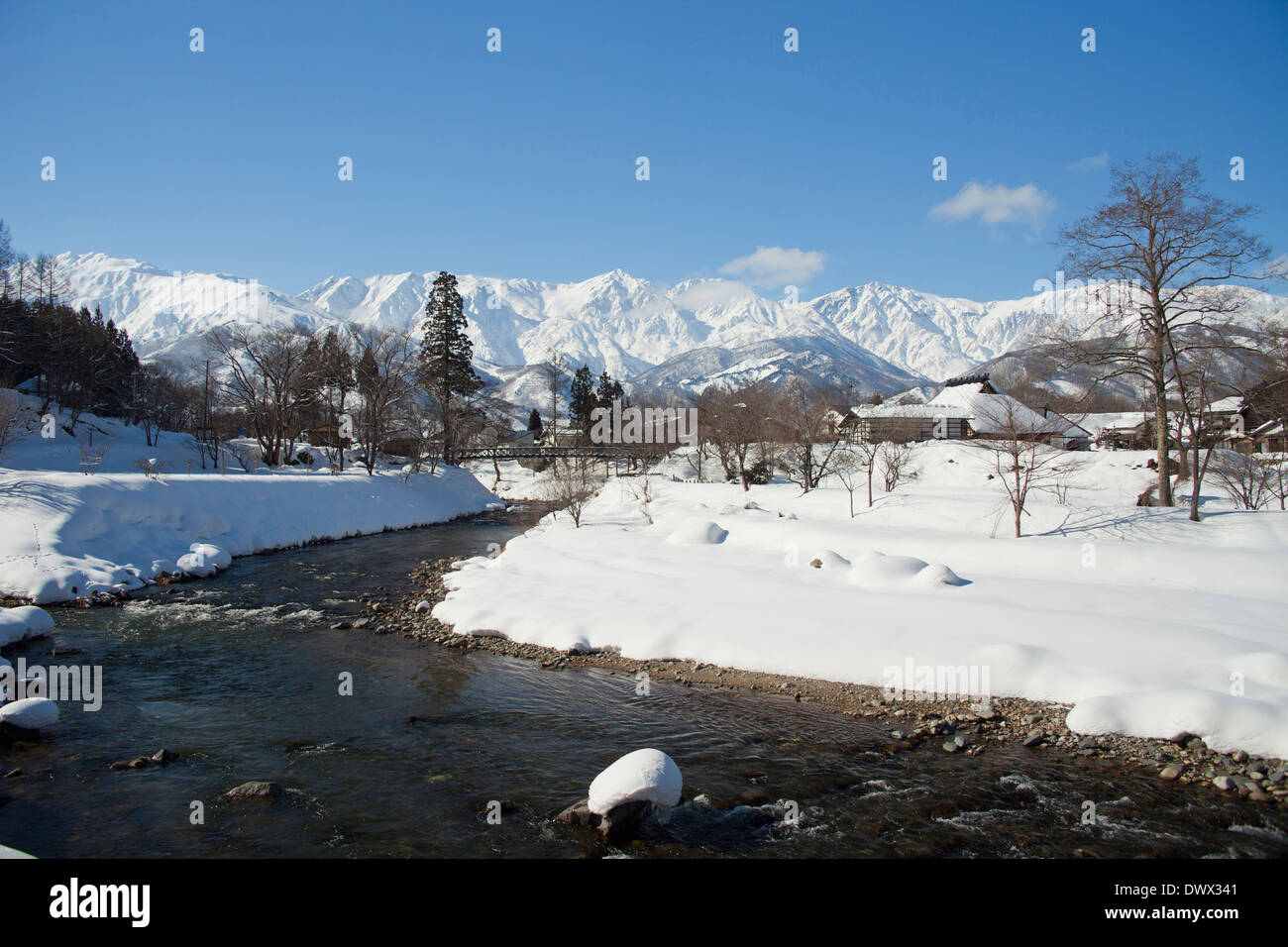 Hakuba Village covered in snow, Nagano, Japan Stock Photo - Alamy
