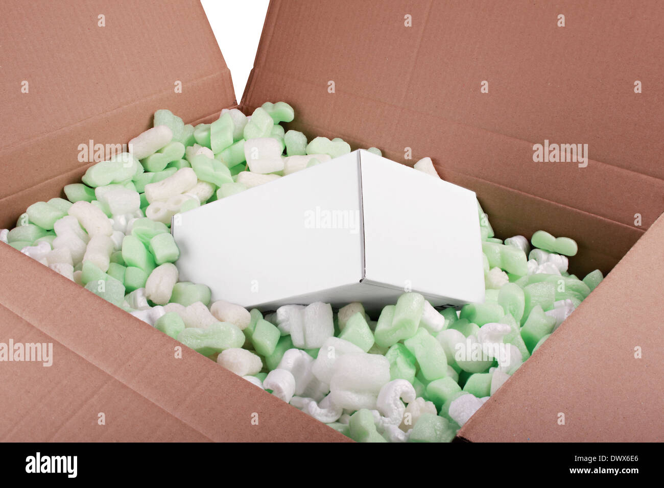 Open Package with box inside Stock Photo - Alamy
