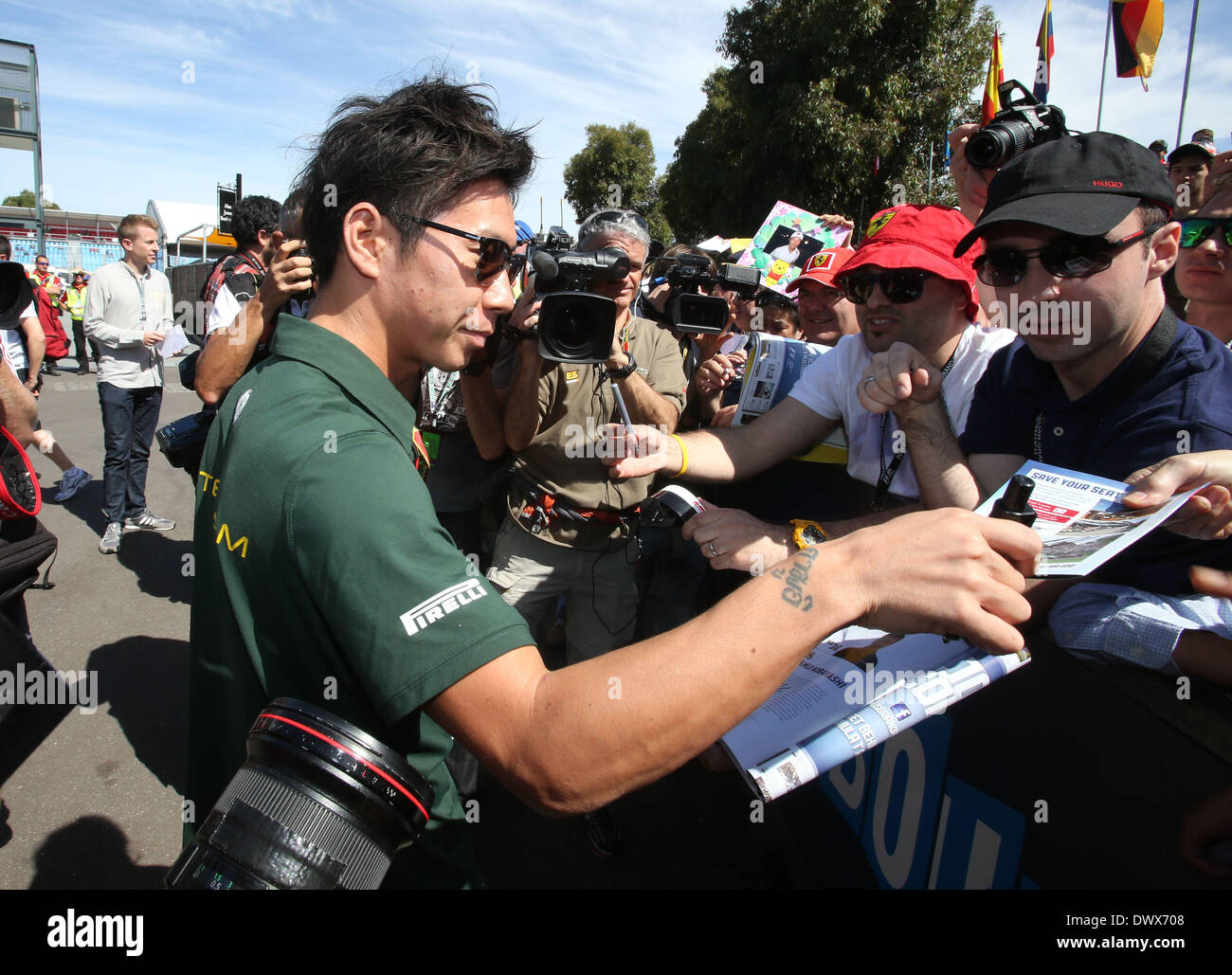 Melbourne, Australia. 13 March 2014. Kamui Kobayashi, Caterham Team ...