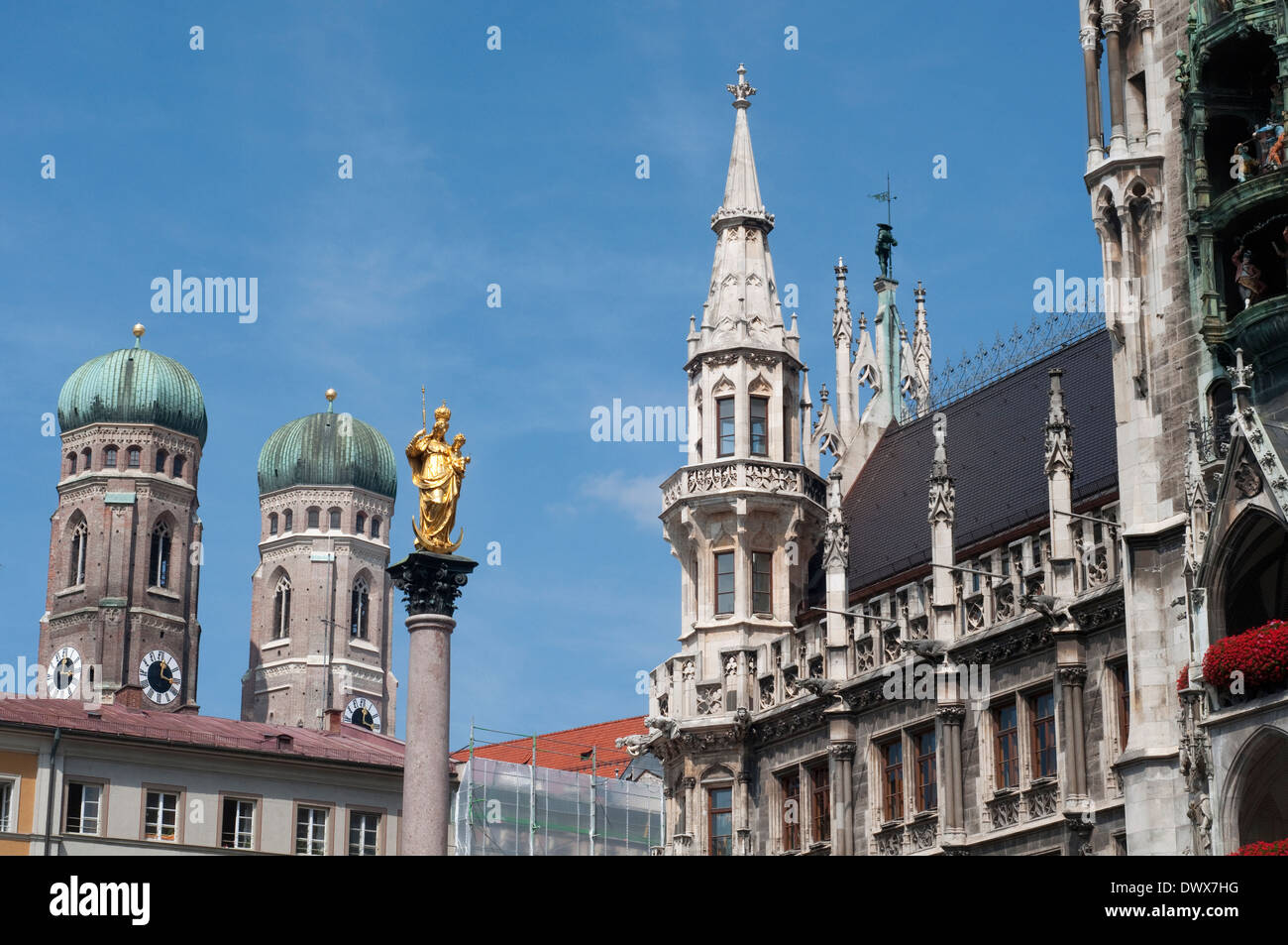 Statue Mary Virgin Marienplatz High Resolution Stock Photography and ...