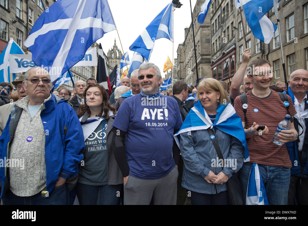 Crowds waiting to march through the streets of Edinburgh during a pro ...