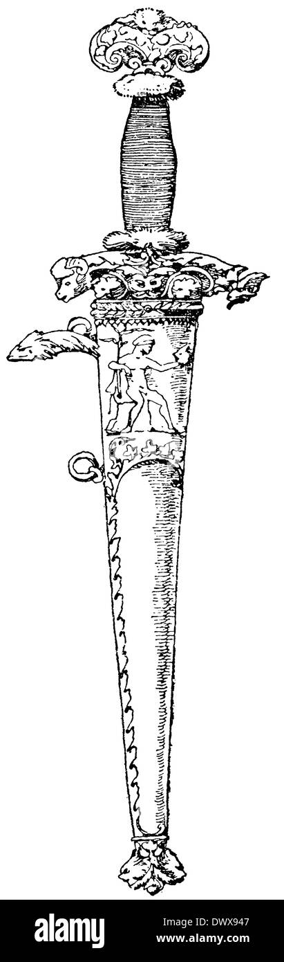 Dagger engraving Black and White Stock Photos & Images - Alamy