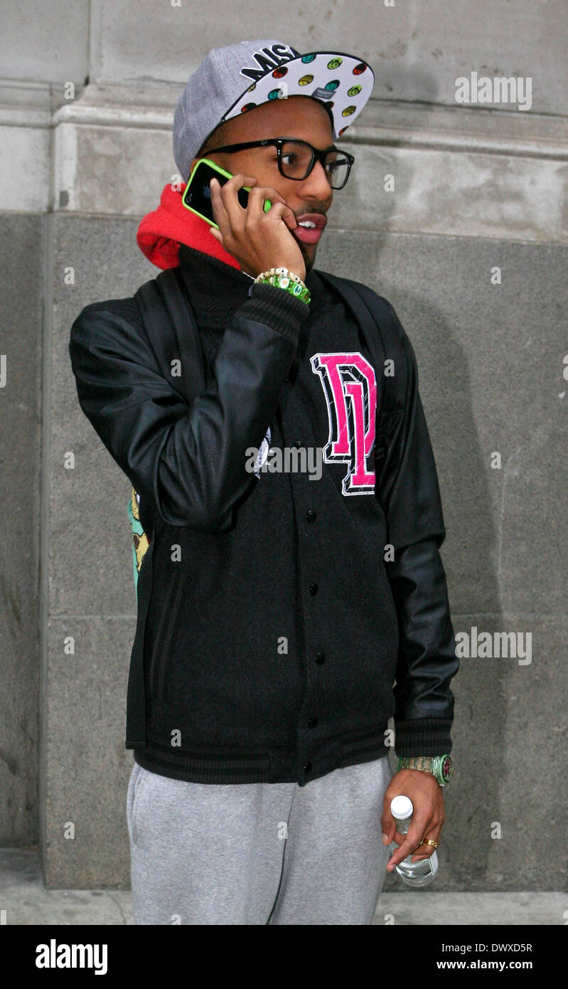 Simeon Dixon of MK1 X Factor contestants outside their London hotel ...