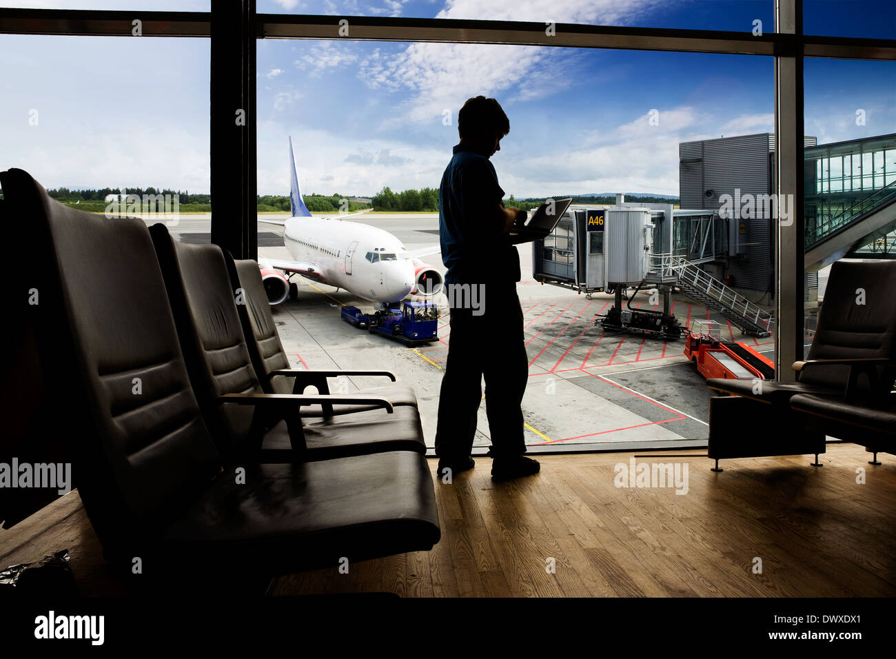 Airport Terminal Computer Stock Photo - Alamy