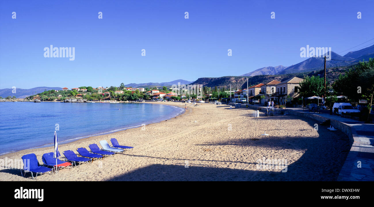 Stoupa village the Mani Peninsula Peloponnese Greece Stock Photo - Alamy