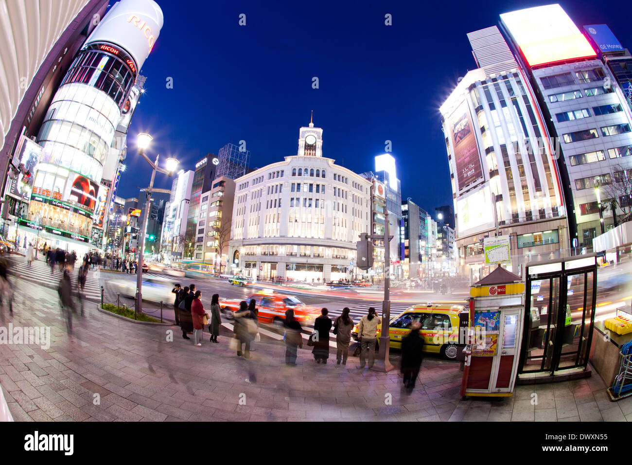 Ginza at night, Tokyo, Japan Stock Photo - Alamy