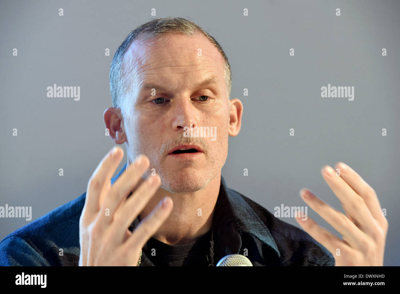 Munich, Germany. 14th Mar, 2014. US artist Matthew Barney speaks at a ...