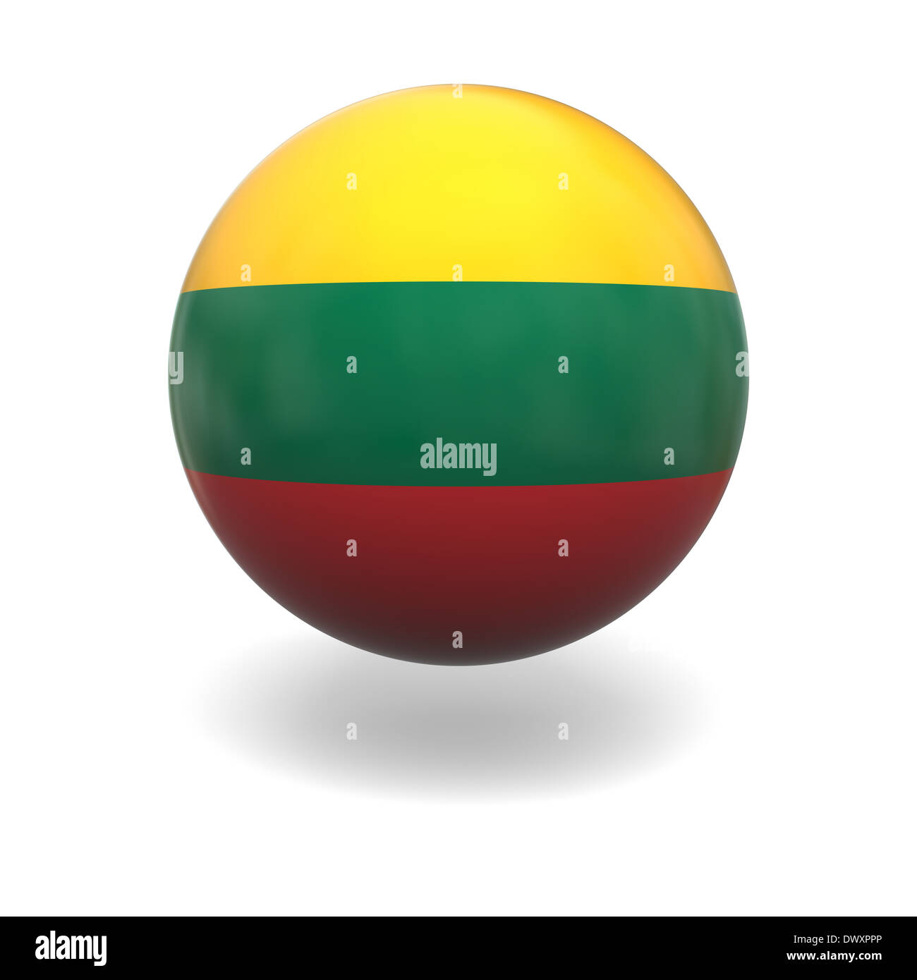 National flag of Lithuania on sphere isolated on white background Stock ...