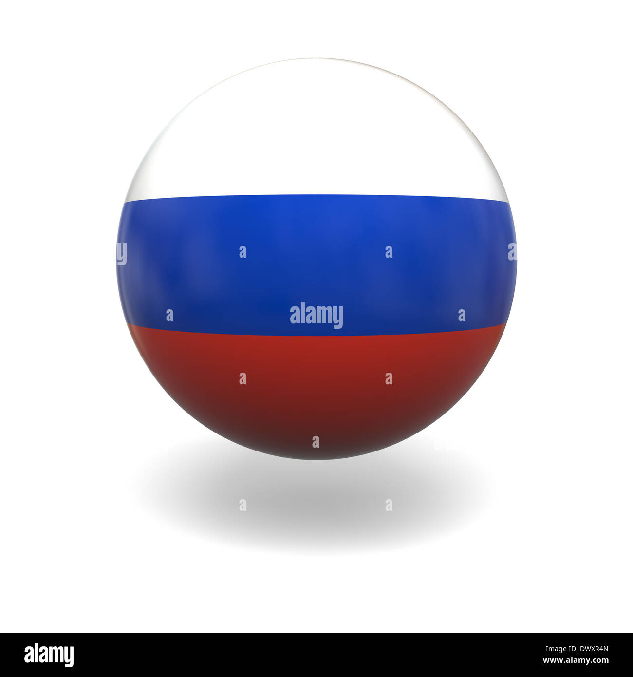 National flag of Russia on sphere isolated on white background Stock ...