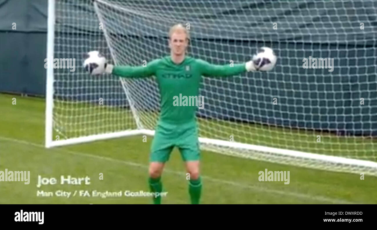 JOE HART'S SIX ARMED SAVE COLA AD Joe Hart shows off his spectacular ...