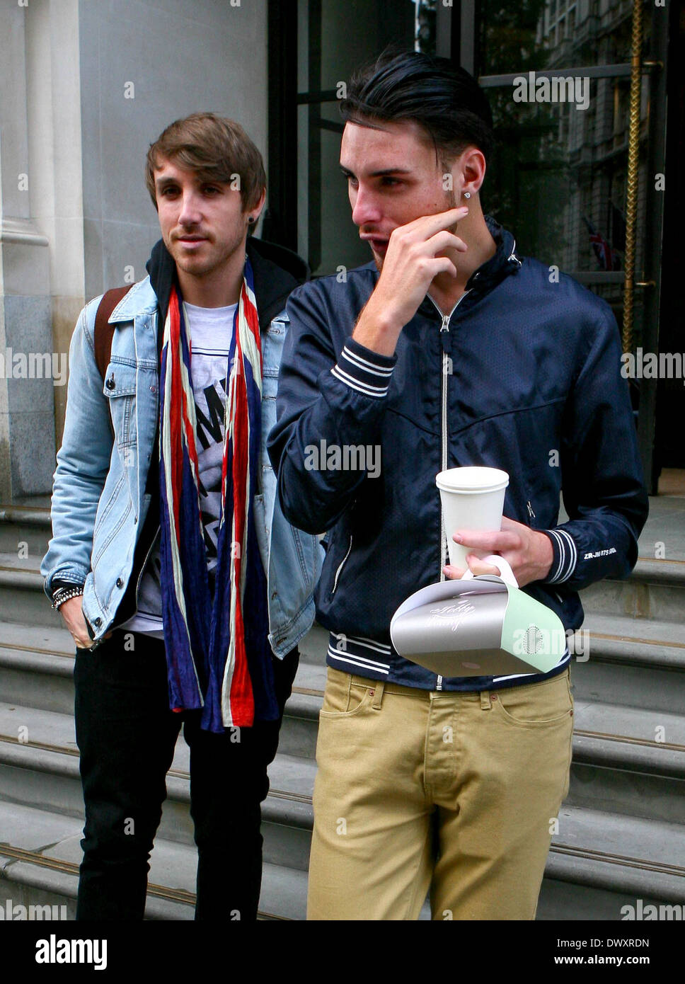 Kye Sones and a make-up free Rylan Clark X Factor contestants outside ...