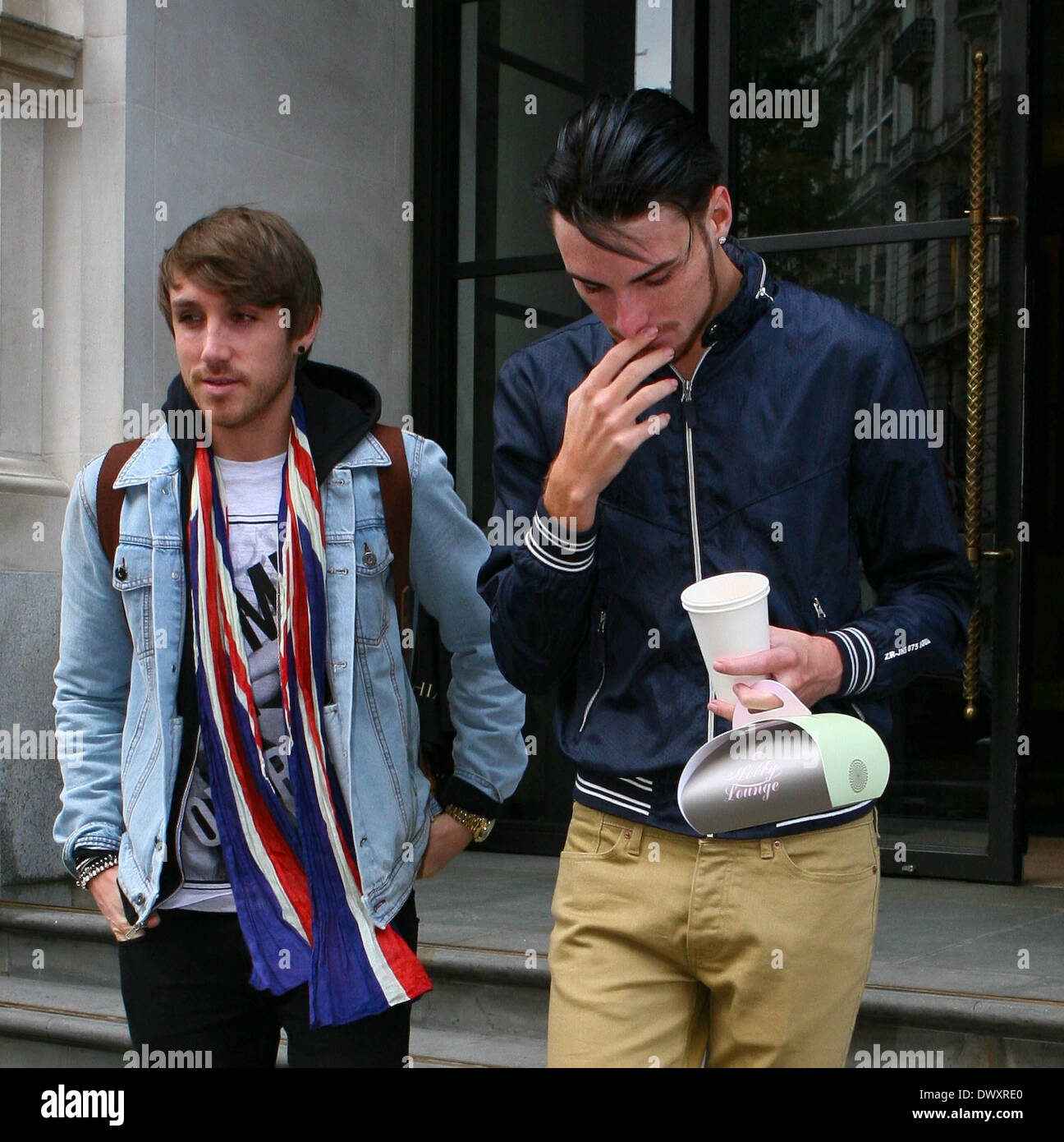 Kye Sones and a make-up free Rylan Clark X Factor contestants outside ...