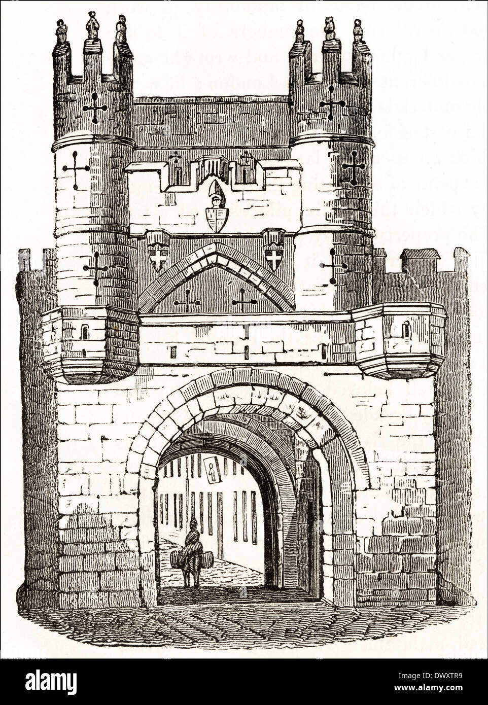 Monk Bar fortified gatehouse to city of York, Yorkshire, England ...